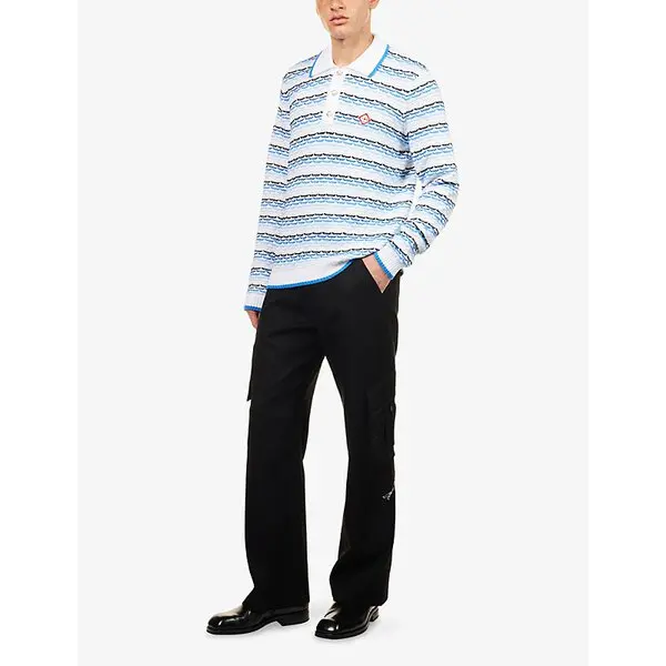 Casablanca Tuck-stitch Cotton-knit Polo Shirt