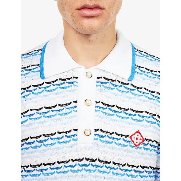 Casablanca Tuck-stitch Cotton-knit Polo Shirt