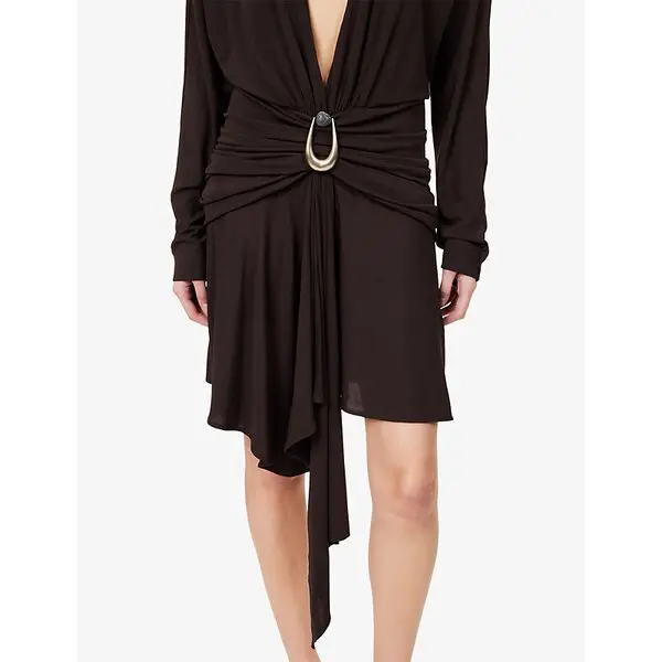 Christopher Esber Embellished Draped-jersey Mini Dress