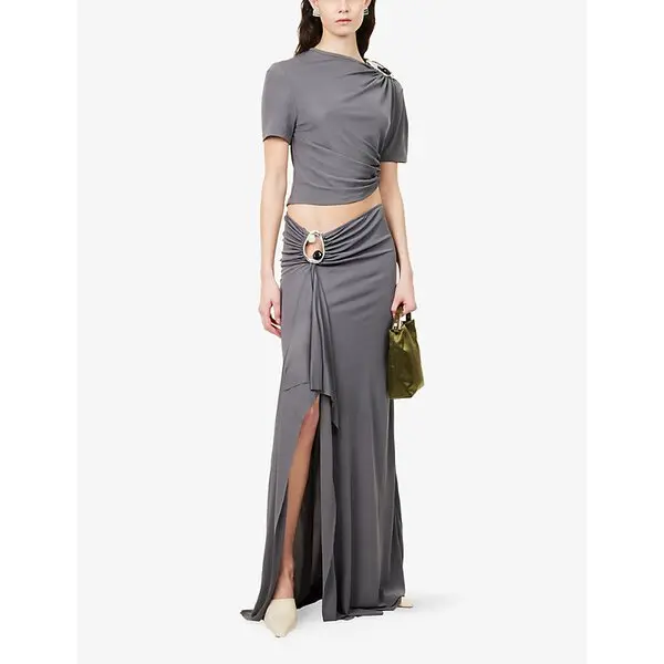 Christopher Esber Draped Jersey Midi Skirt
