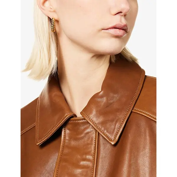 Nour Hammour Runa Leather Bomber Jacket