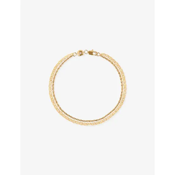 ASTRID & MIYU Illusion Double Chain Bracelet - 18ct Gold