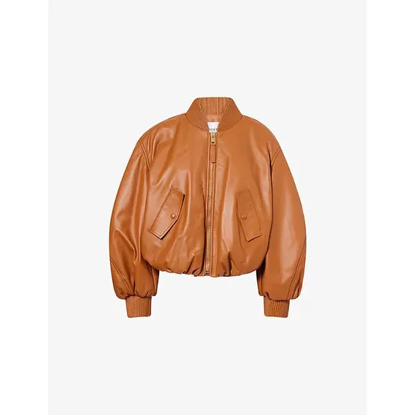 Givenchy Cocoon Cropped Leather Bomber Jacket