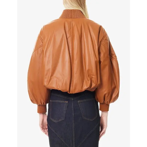 Givenchy Cocoon Cropped Leather Bomber Jacket
