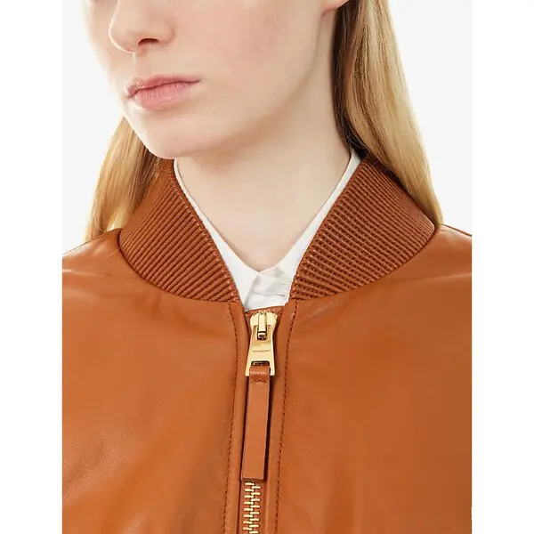Givenchy Cocoon Cropped Leather Bomber Jacket