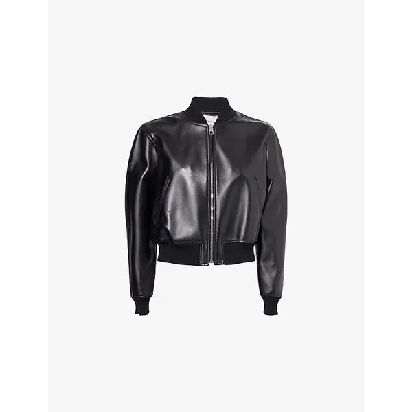 Givenchy Cropped Leather Bomber Jacket