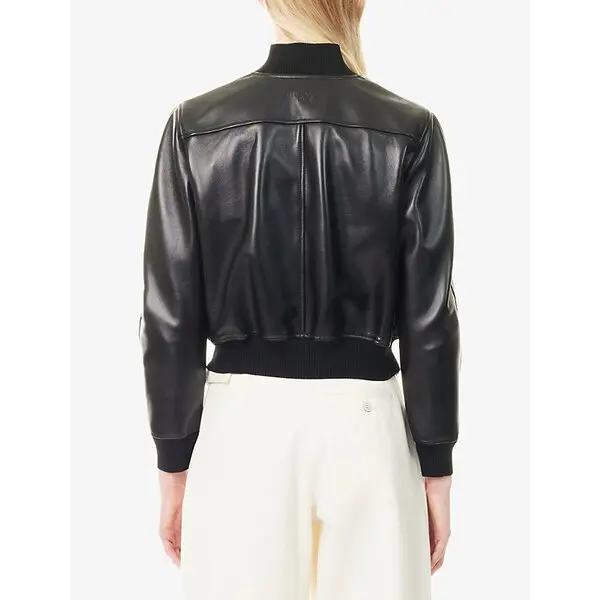Givenchy Cropped Leather Bomber Jacket