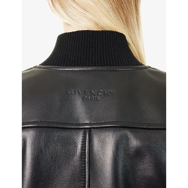 Givenchy Cropped Leather Bomber Jacket