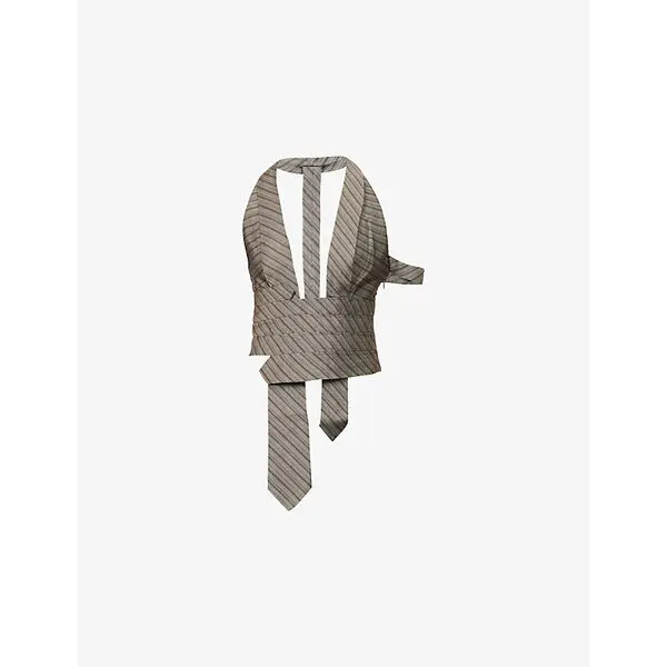 Christopher Esber Reyer Tailored Tie Woven Top