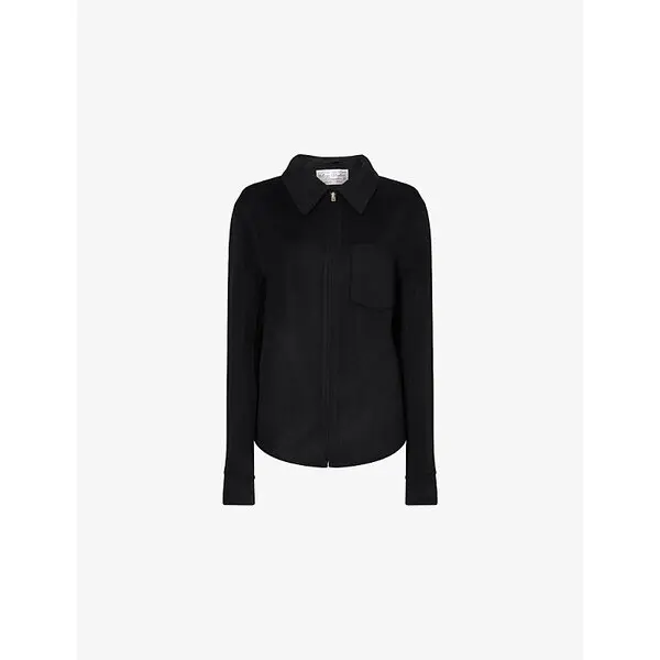 Acne Studios Zip-up Wool-blend Jacket With Patch Pocket