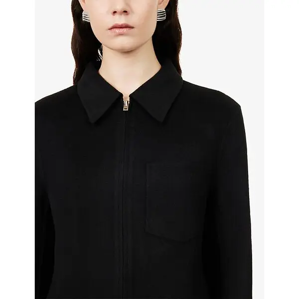 Acne Studios Zip-up Wool-blend Jacket With Patch Pocket