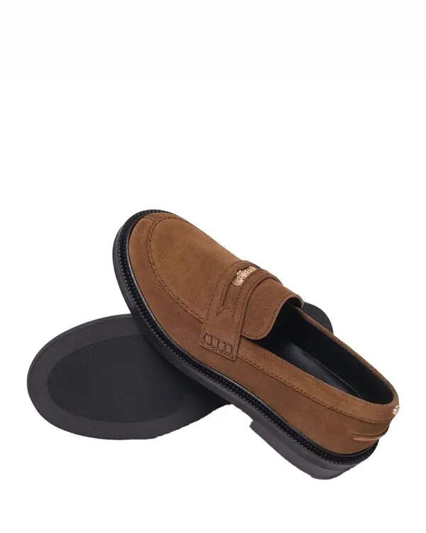 Maje Suede Loafers - Camel
