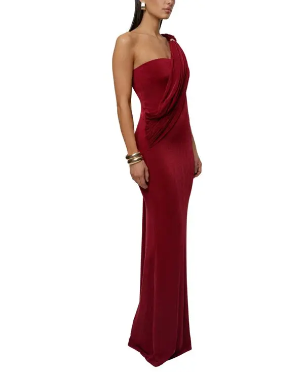 JLUXLABEL Golden Veil Maxi Dress - Red