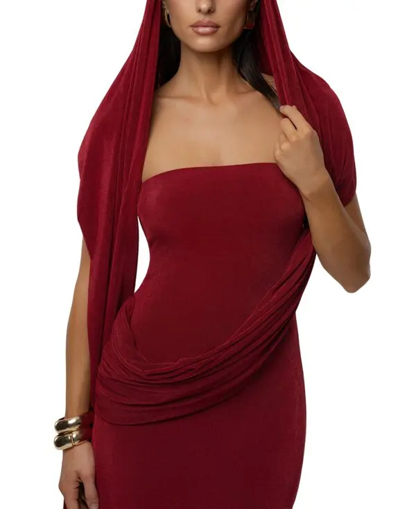 JLUXLABEL Golden Veil Maxi Dress - Red