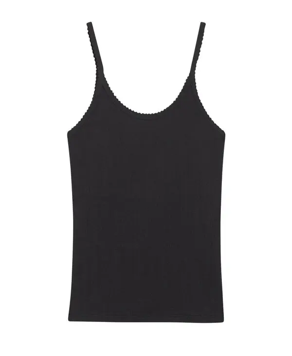 GOLDIE LEWINTER Pointelle Knit Cami - Black