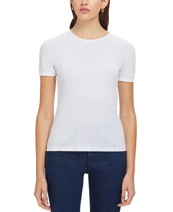 GOLDIE LEWINTER Pointelle Tee - White