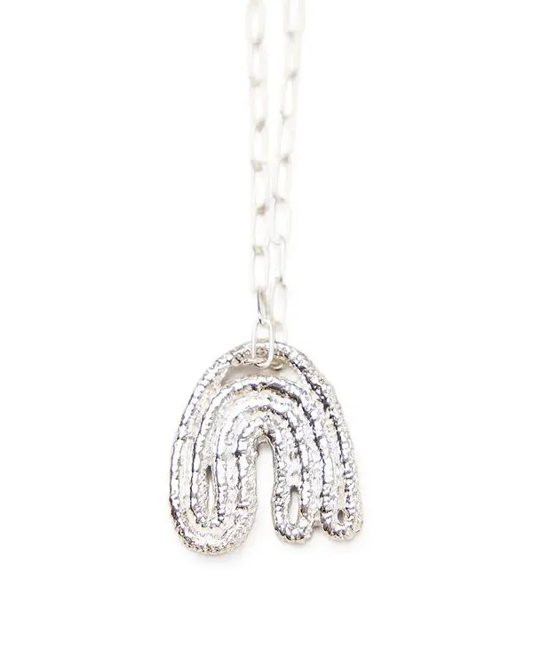 COG Leaf Pendant Necklace - Silver