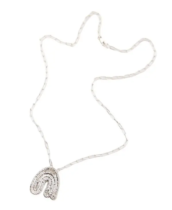 COG Leaf Pendant Necklace - Silver
