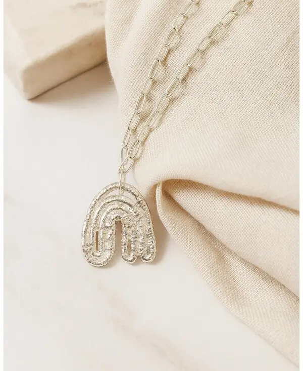 COG Leaf Pendant Necklace - Silver