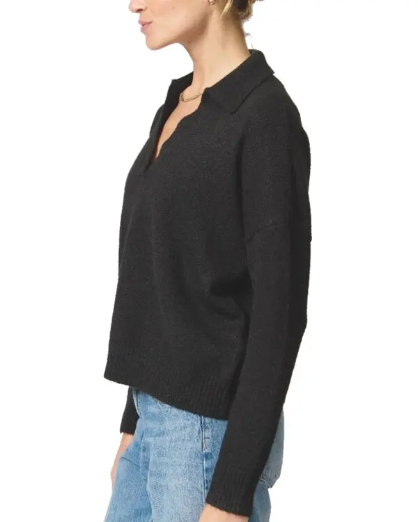 Central Park West Robbie V-neck Polo - Black