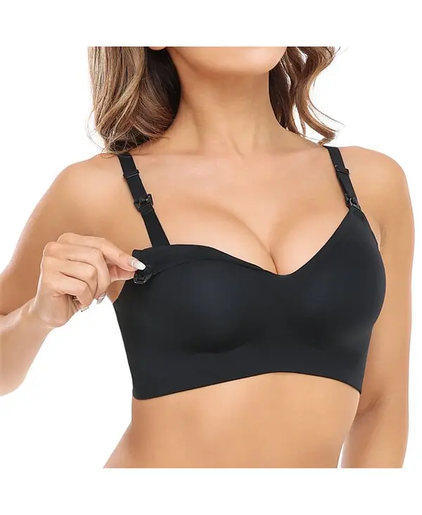 MOMCOZY Yn21 Ultra Soft Seamless Nursing Bra - Black