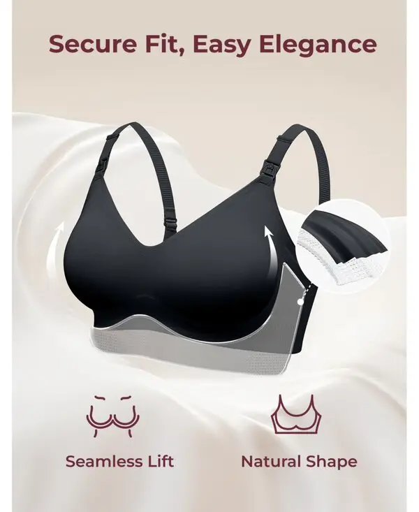 MOMCOZY Yn21 Ultra Soft Seamless Nursing Bra - Black