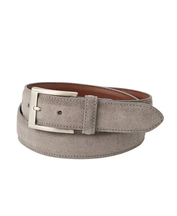 JACK OF SPADES Italian Sueded Calfskin Belt - Grey