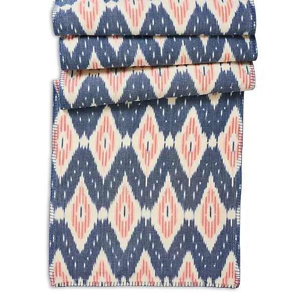 JULISKA Ikat Table Runner, 18 X 90 /pink - Blue