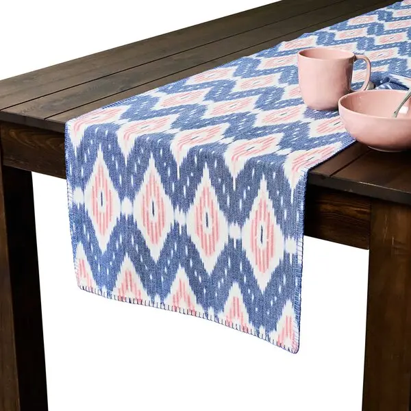 JULISKA Ikat Table Runner, 18 X 90 /pink