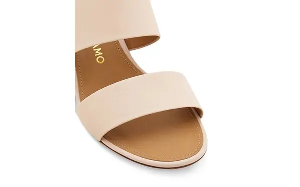 FERRAGAMO Leather Bauble Heel Sandals - Ballet