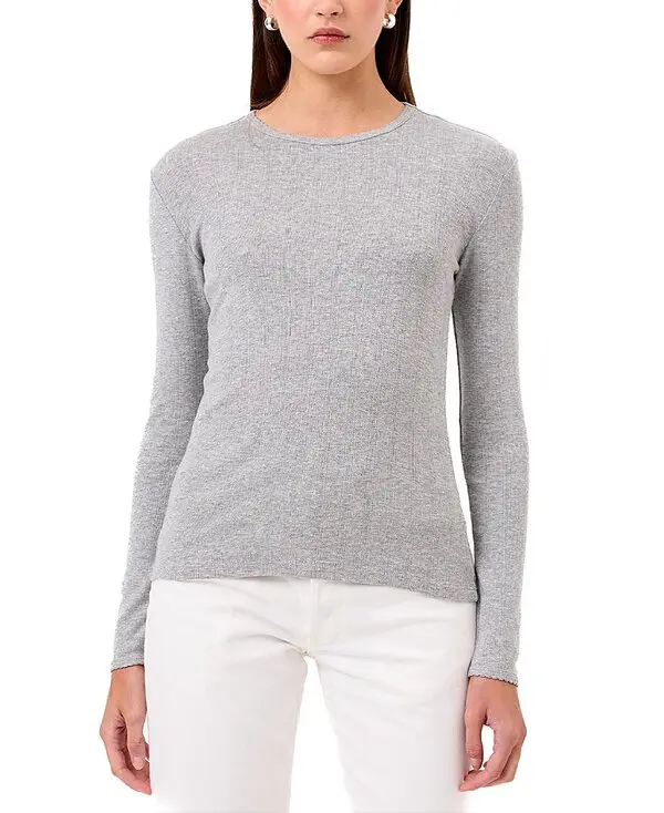GOLDIE LEWINTER Blaire Pointelle Top - Gray Heather