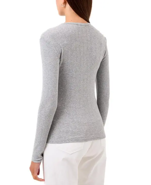 GOLDIE LEWINTER Blaire Pointelle Top - Gray Heather