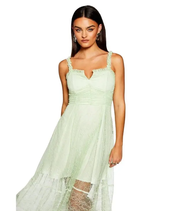 WAREHOUSE Runway Lace Detail Maxi Dress