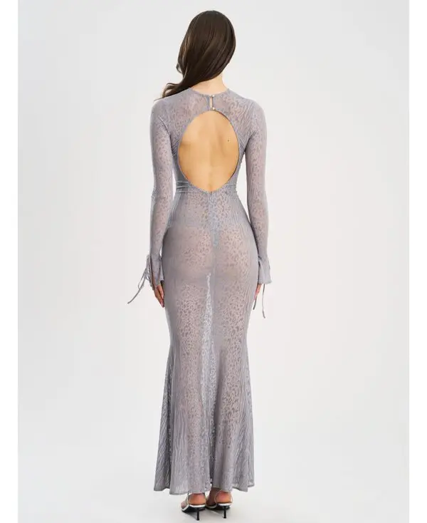 knee length dresses for ladies Waylynn Burnout Velvet Maxi Dress  So.Fvshionable