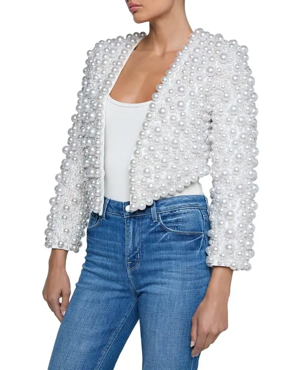 L'Agence Belle Pearl Embellished Jacket