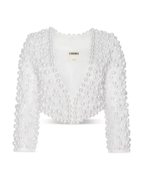 L'Agence Belle Pearl Embellished Jacket