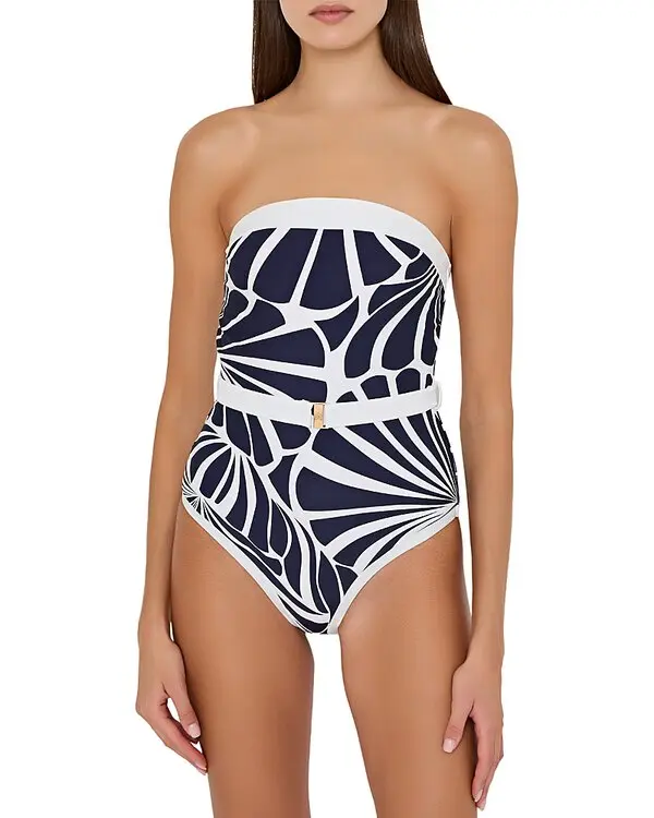 MILLY Ravello Abstract Kai Print One-piece Swimsuit - Navy/white