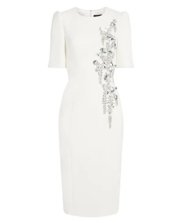 Jenny Packham Roma Midi Dress - Vanilla