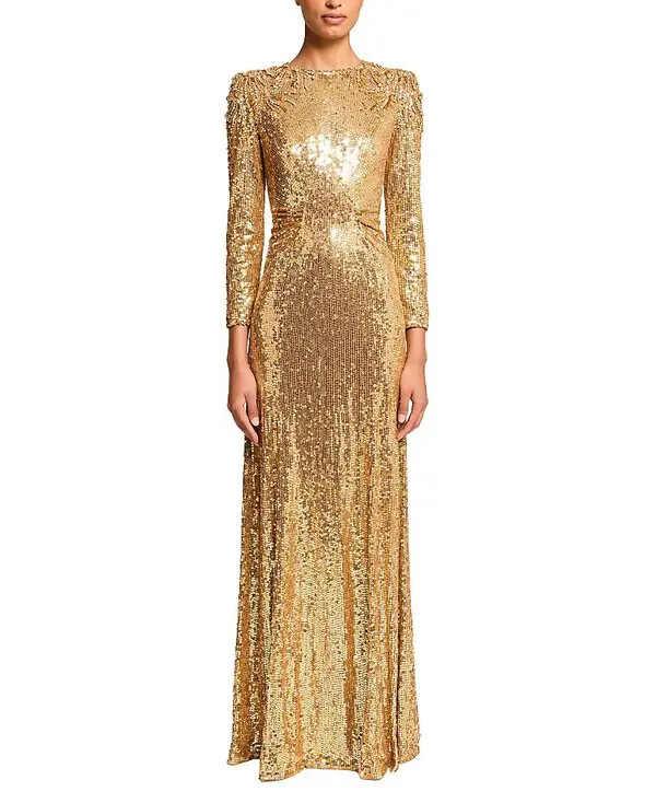 Jenny Packham Dulcet Sequin-embellished Gown - Caramel