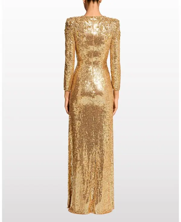 Jenny Packham Dulcet Sequin-embellished Gown - Caramel