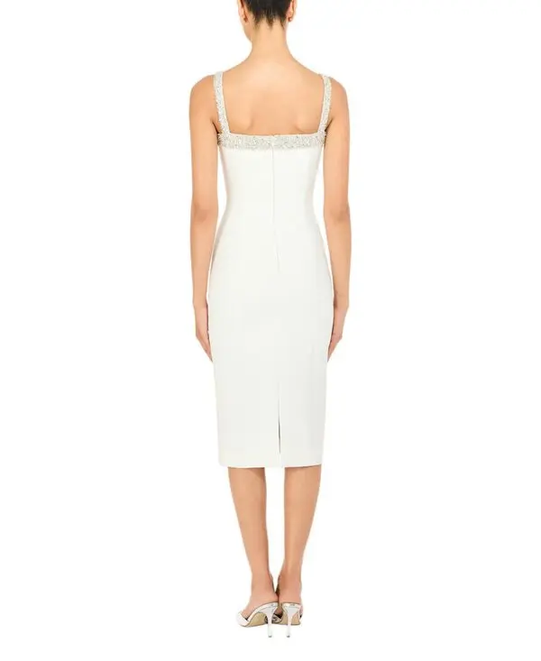 Jenny Packham Lucy Crystal-embellished Bow Midi Dress - Vanilla