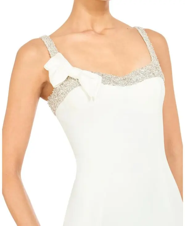 Jenny Packham Lucy Crystal-embellished Bow Midi Dress - Vanilla