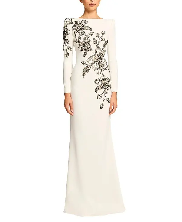 Jenny Packham Slipper Orchid Floral-embellished Maxi Gown - Vanilla