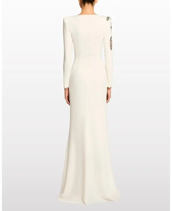 Jenny Packham Slipper Orchid Floral-embellished Maxi Gown - Vanilla