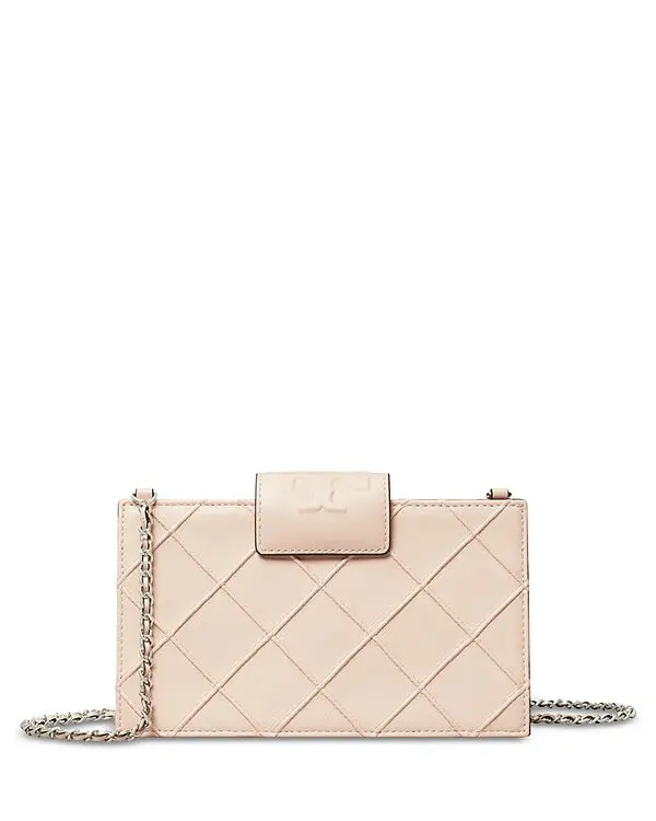 Tory Burch Fleming Mini Leather Chain Wallet - Soft Pink