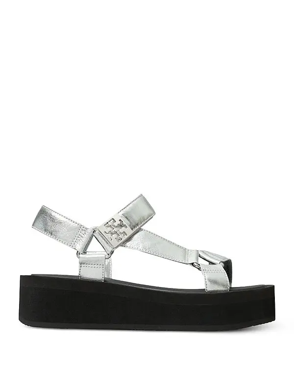 Tory Burch Mellow Platform Sandals - Silver