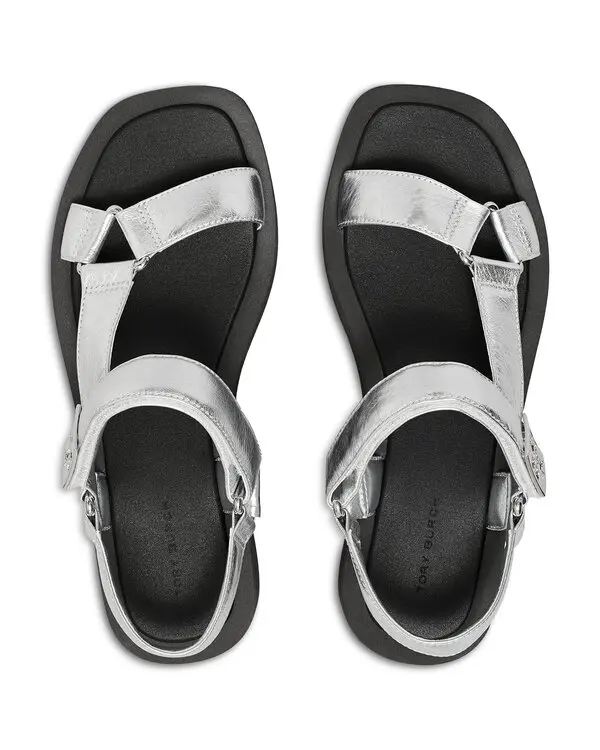 Tory Burch Mellow Platform Sandals - Silver