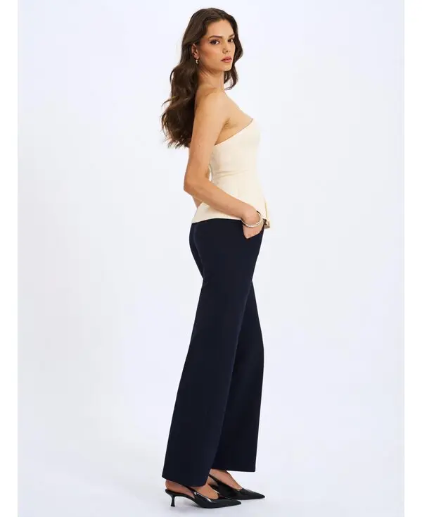 MISS CIRCLE NEW YORK Yani Asymmetrical Lapel Peplum Top