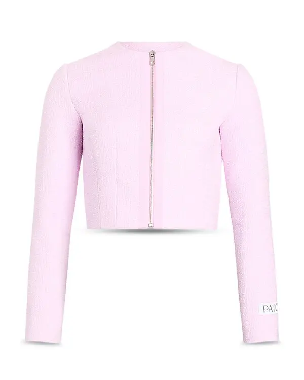 PATOU Collarless Zip-up Jacket - Candy Pink