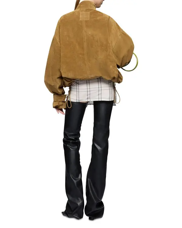 Attico Suede Bomber Jacket - Sand